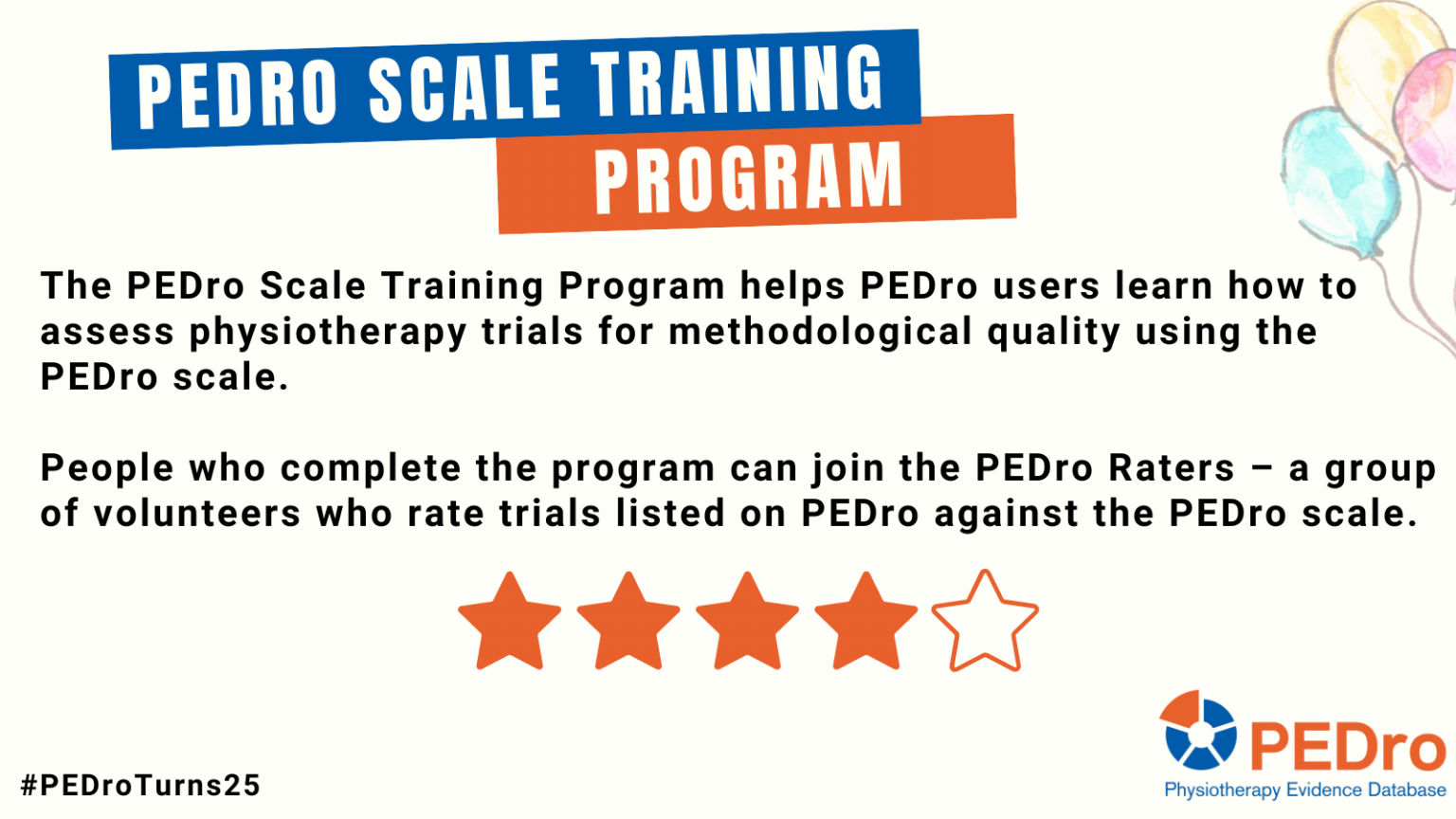 PEDro Scale Training Program - PEDro
