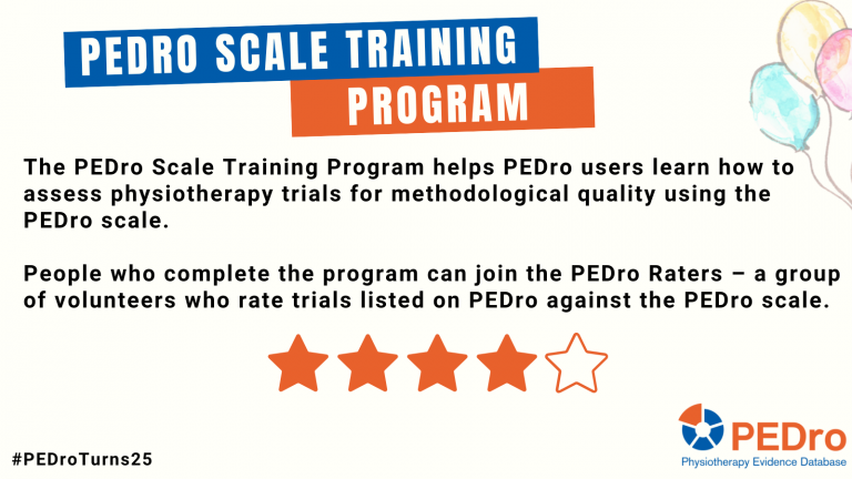 PEDro Scale Training Program - PEDro