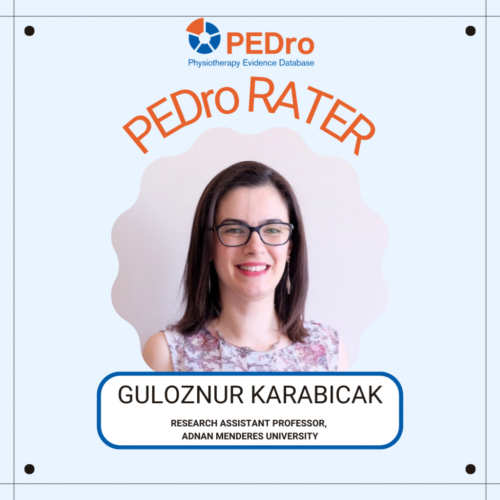 What’s it like to be a PEDro Rater - Guloznur Karabicak - PEDro