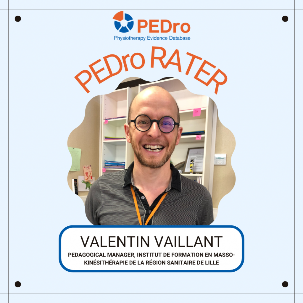 What’s it like to be a PEDro Rater - Valentin Vaillant - PEDro